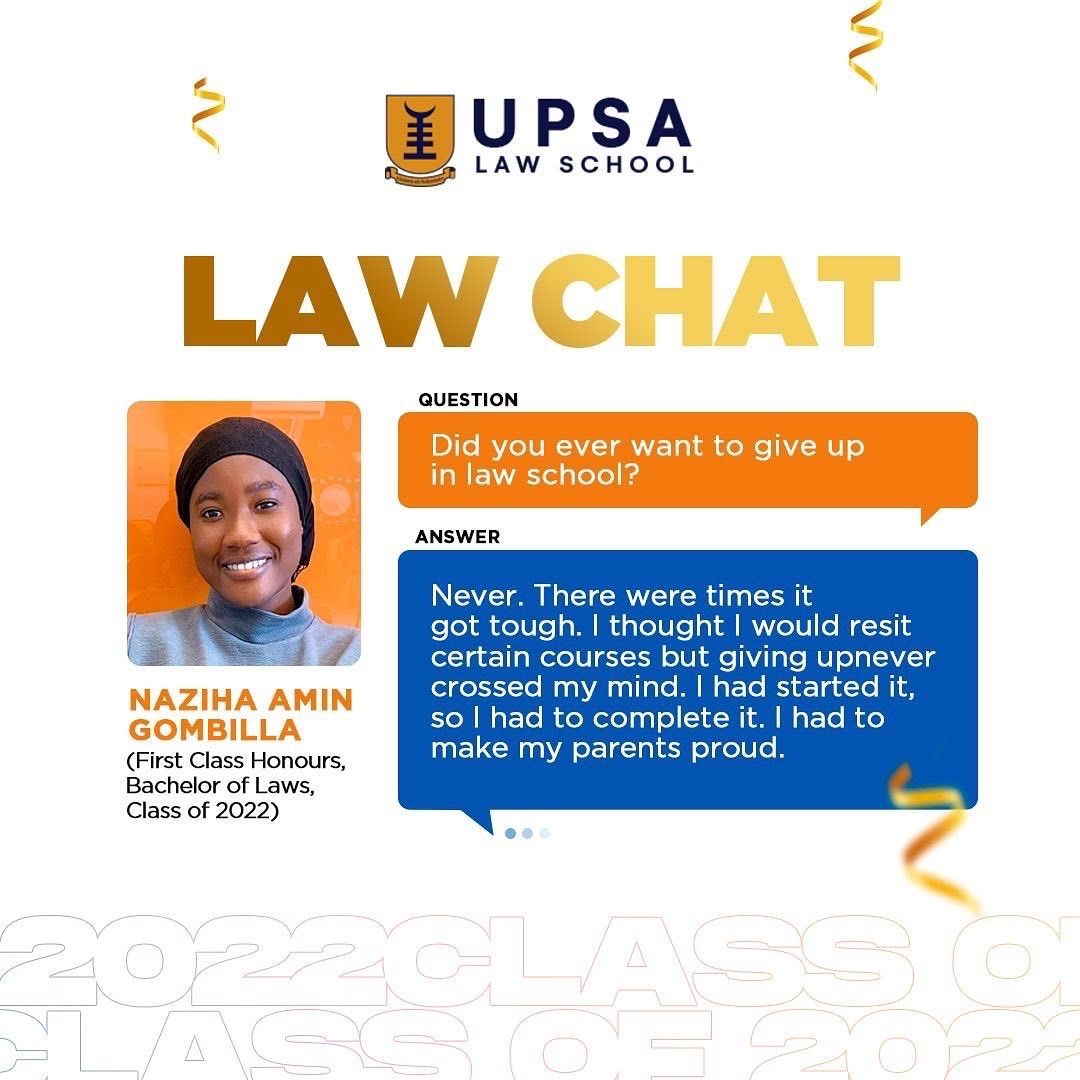 Naziha Gombilla is first student to graduate from UPSA Law School with ...