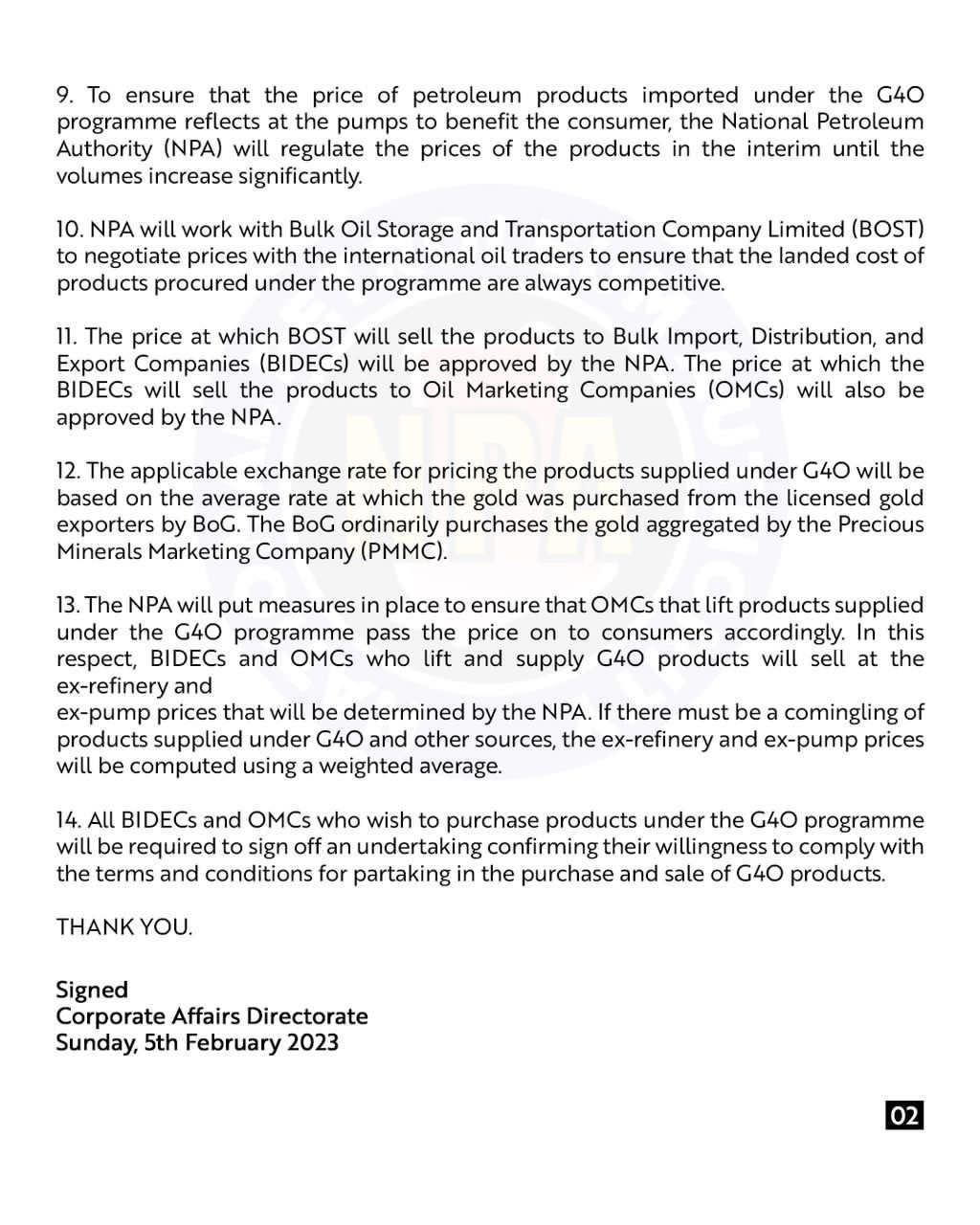 Gold for oil deal will tackle occasional fuel price increases - NPA ...